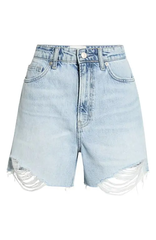 REFORMATION High Waist Raw Hem Denim Shorts - Dory
