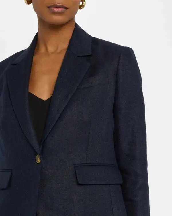 ARGENT Basketweave Linen Blazer