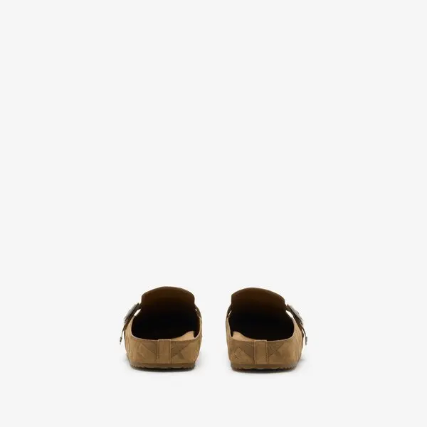 Burberry Check Suede Urchin Clogs - Jute