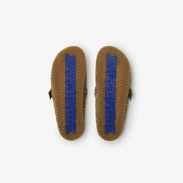 Burberry Check Suede Urchin Clogs - Jute