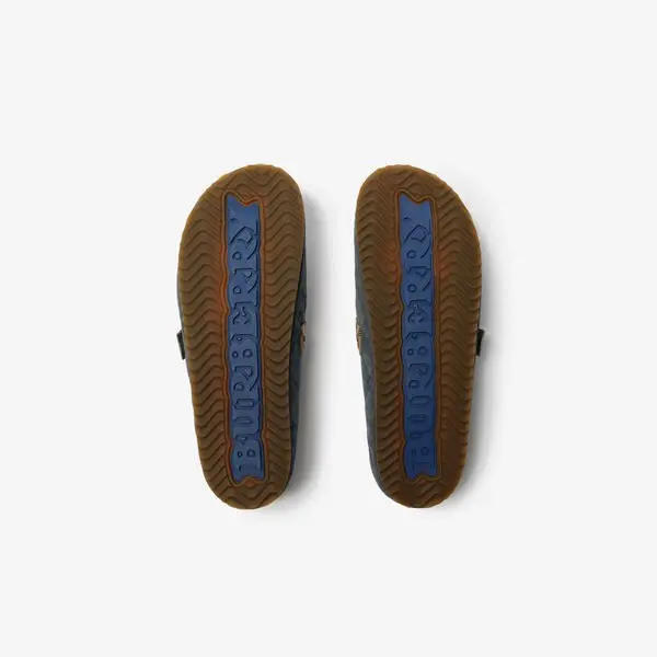 Burberry Suede Check Urchin Clogs - Wave Blue