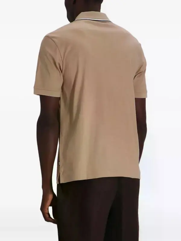 BOSS Paddy Contrasting-collar Polo Shirt - Neutrals
