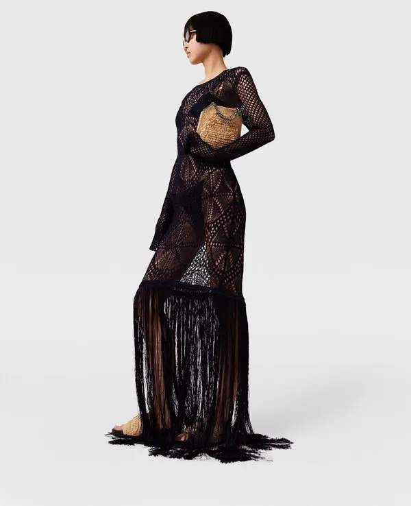 Stella McCartney Long Sleeve Crochet Maxi Dress