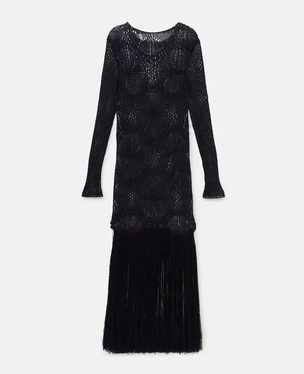 Stella McCartney Long Sleeve Crochet Maxi Dress