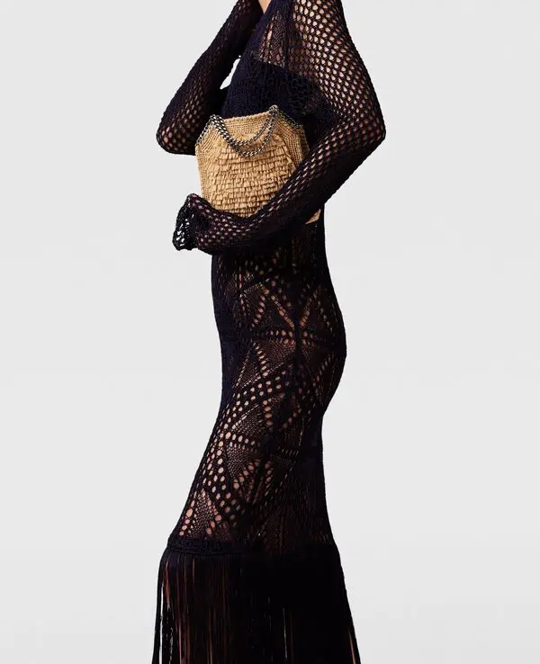 Stella McCartney Long Sleeve Crochet Maxi Dress