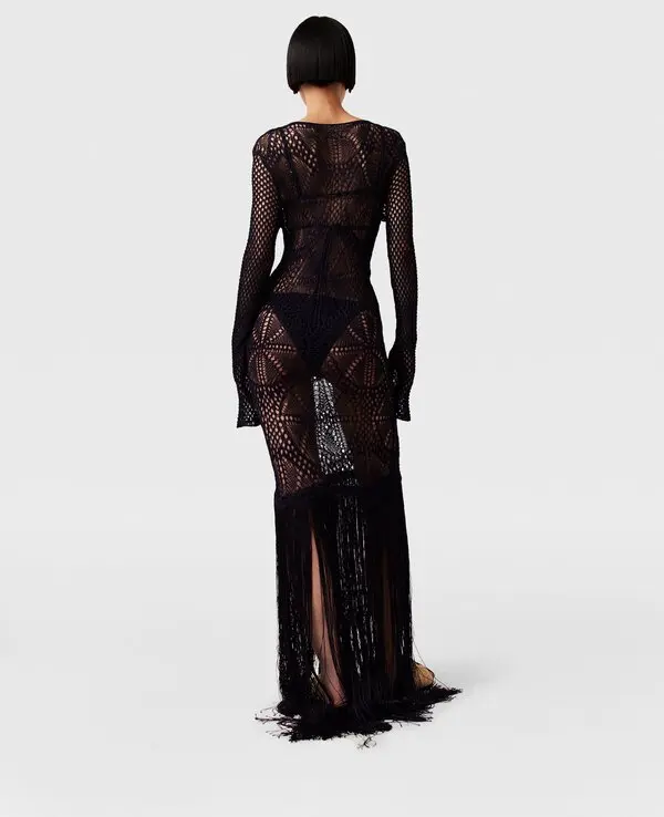 Stella McCartney Long Sleeve Crochet Maxi Dress