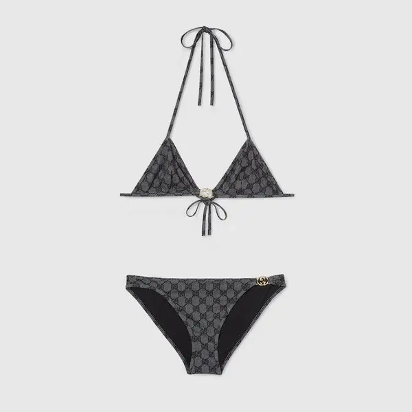 Gucci Printed Gg Stretch Jersey Bikini - Black