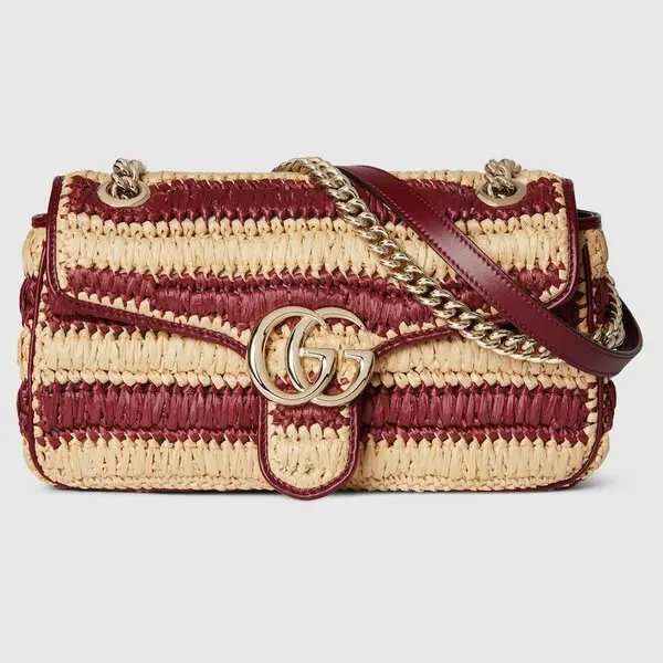 Gucci Gg Marmont Woven Medium Shoulder Bag