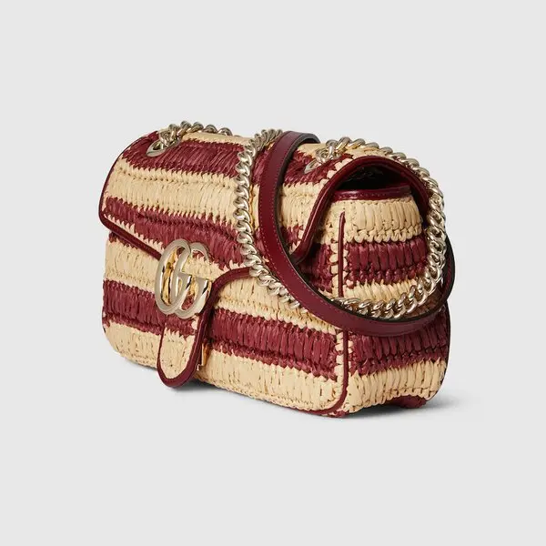Gucci Gg Marmont Woven Medium Shoulder Bag