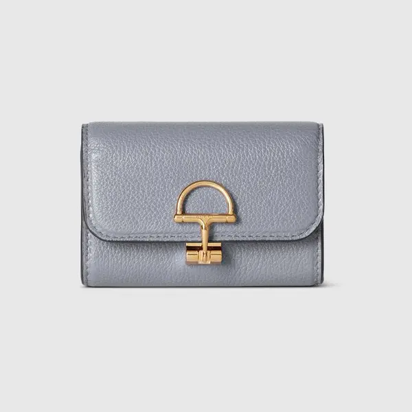 Gucci Softbit Card Case Leather - Grey