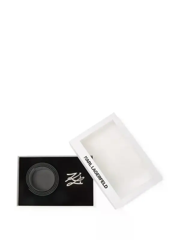 Karl Lagerfeld K Autograph Reversible Belt - Black