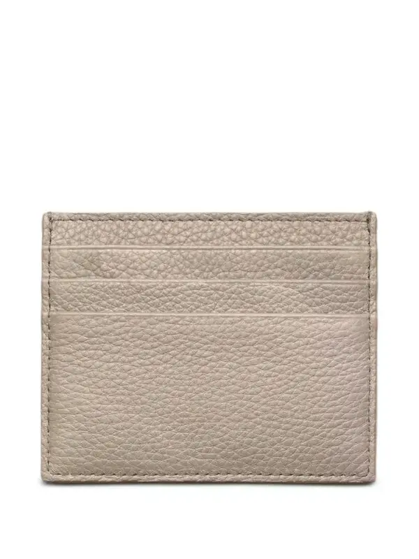 Prada Leather Card Holder - Grey