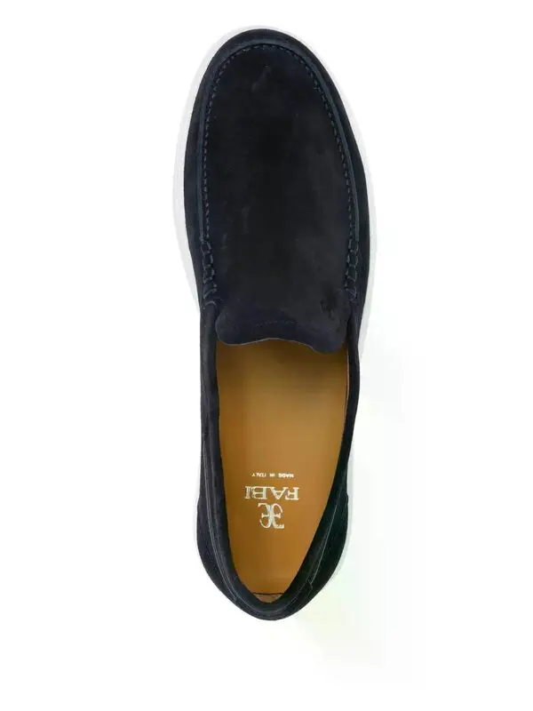 FABI Men\'s BLUE SUEDE FLAT  SUMMER LOAFERS $500 FABI Men`s Size 39/ US 7.5 Shoes Blue Suede Loafer Italy  main image 4