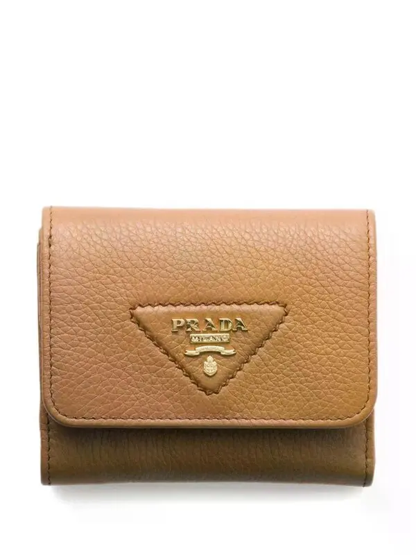 Prada Small Logo-plaque Wallet - Brown