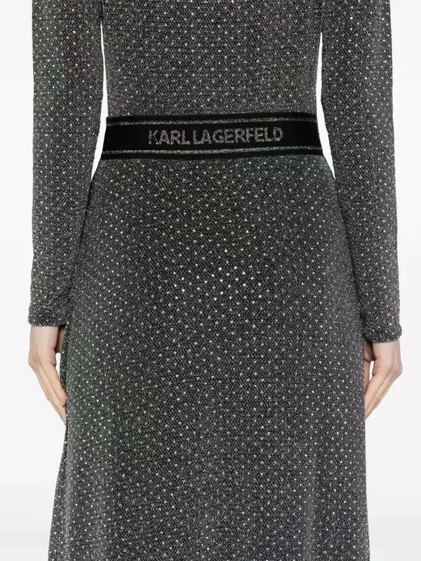 Karl Lagerfeld Jersey Rhinestone Dress