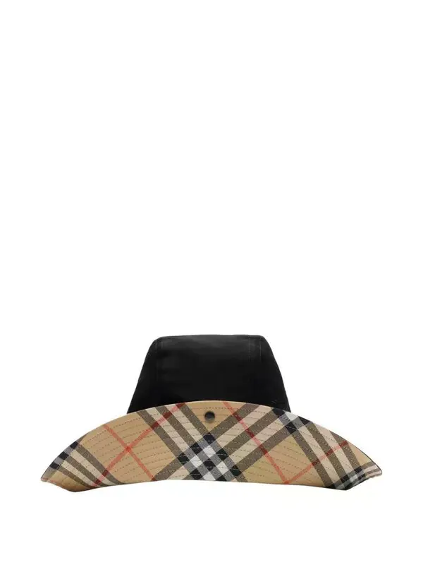 Burberry Check Brim Gabardine Bucket Hat