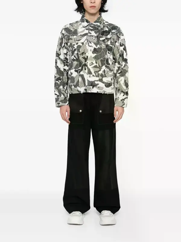 WHO DECIDES WAR Camo Trucker Jacket - Grey