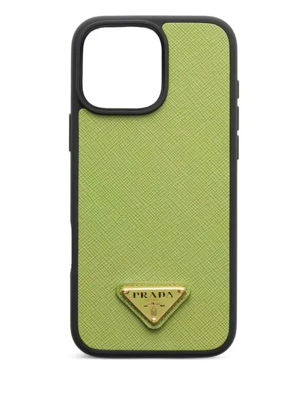 Prada Logo-plaque Iphone 16 Pro Max Case - Green | Editorialist