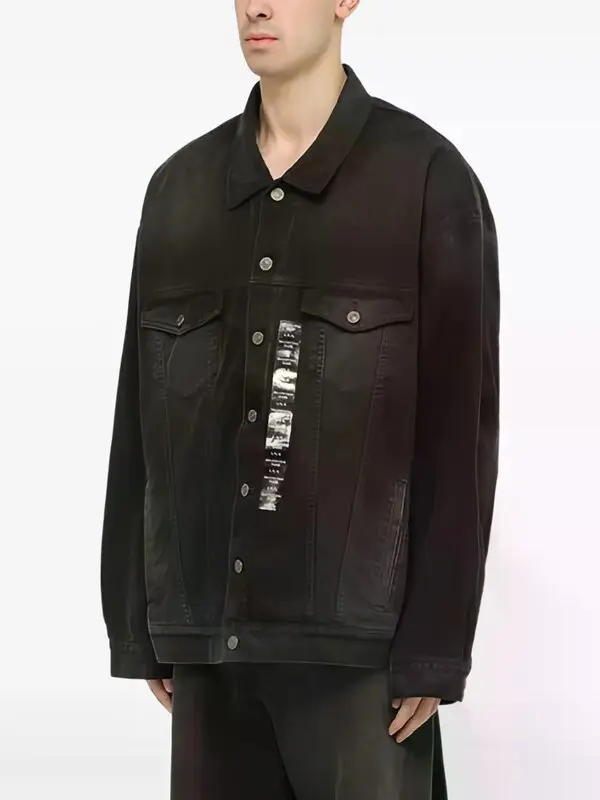 Balenciaga Pocketed Denim Jacket - Black