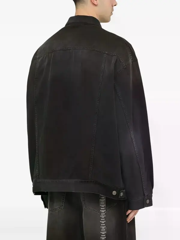 Balenciaga Pocketed Denim Jacket - Black