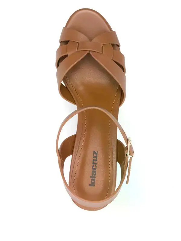 Lola Cruz 95mm Leather Platform Sandals