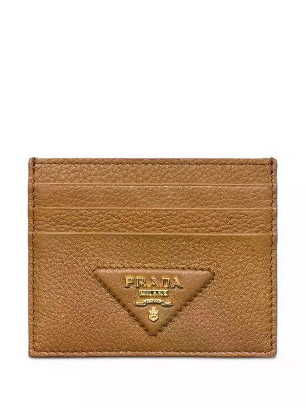 Prada Textured Leather Cardholder - Brown