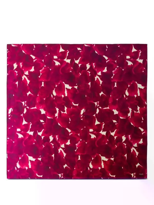 Prada Floral-print Scarf - Red