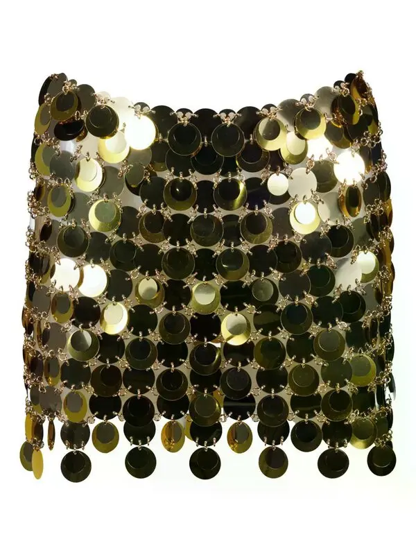 Rabanne Sequin Mini Skirt - Gold