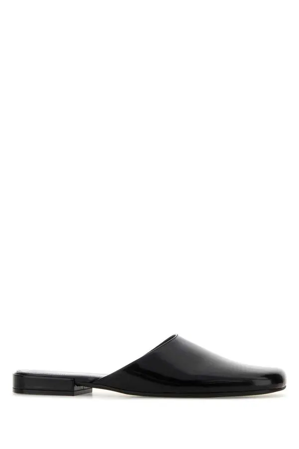 THE ROW Penelope Leather Slippers - Black