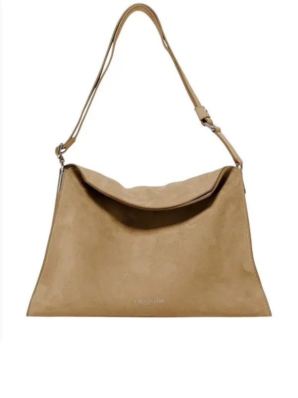 ORTIGNI Leather Handle Bag - Beige