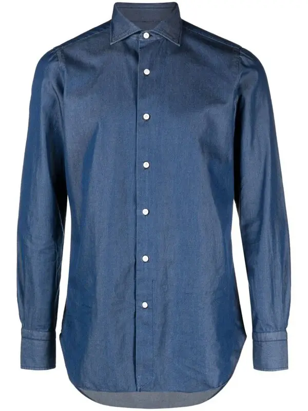 FINAMORE 1925 Napoli Cotton Shirt - Blue