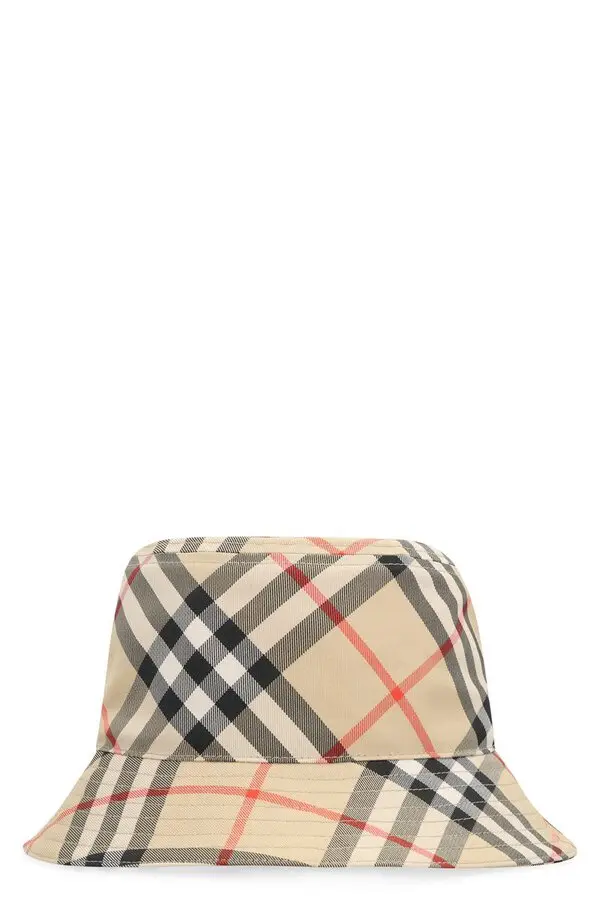 Burberry Check Motif Bucket Hat - Beige
