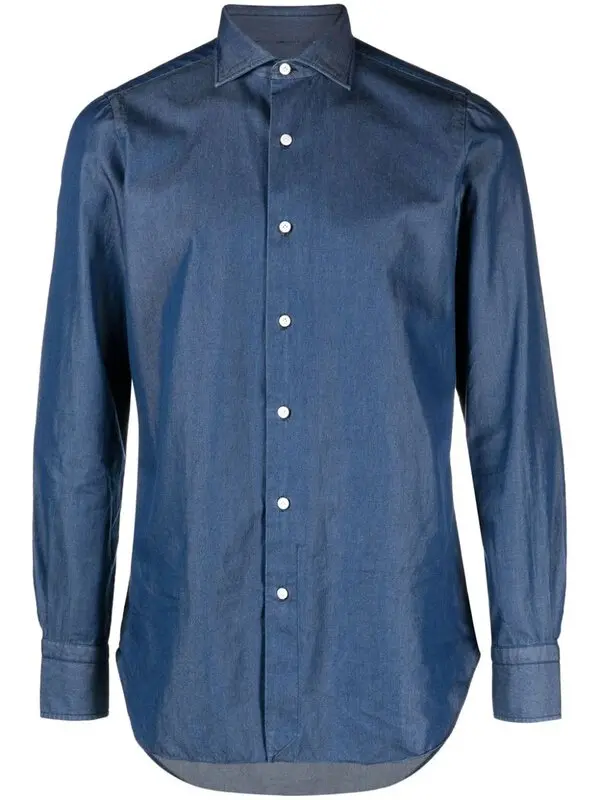 FINAMORE 1925 Napoli Cotton Shirt - Blue