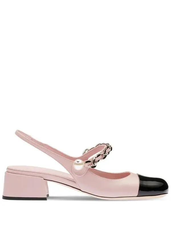 Miu Miu Leather Slingback Pumps - Pink
