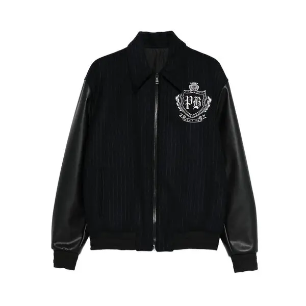 Balmain Pinstripe Jacket - Black