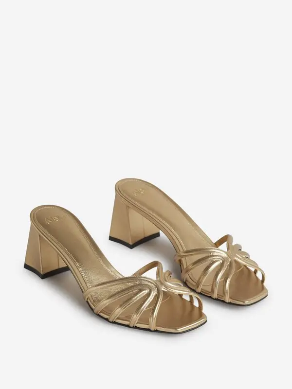 ALEVI MILANO Metallic Strappy Mules