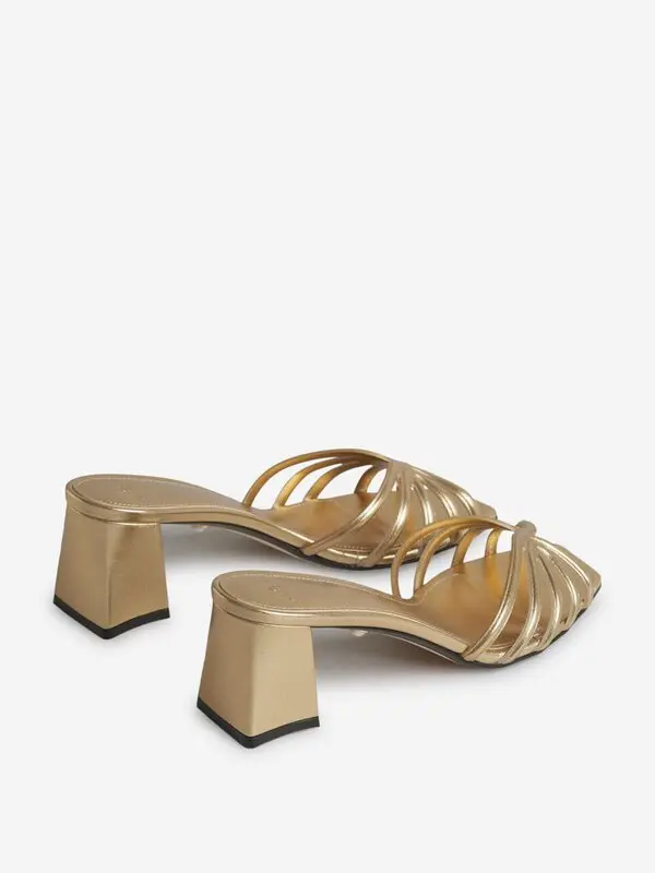 ALEVI MILANO Metallic Strappy Mules