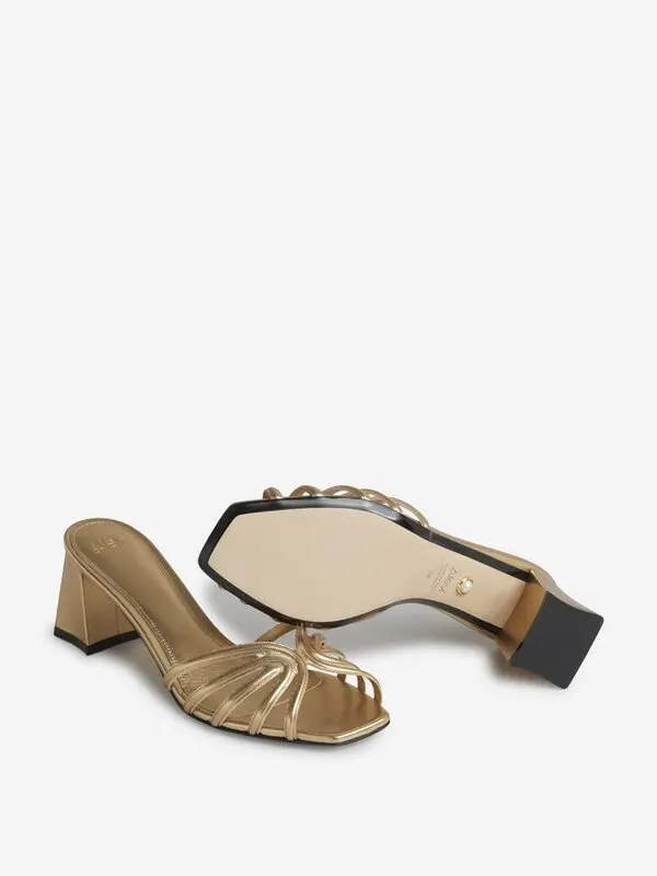 ALEVI MILANO Metallic Strappy Mules