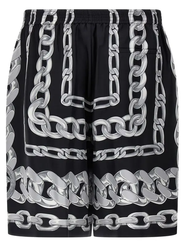Versace Medusa Chain Silk Shorts - Black