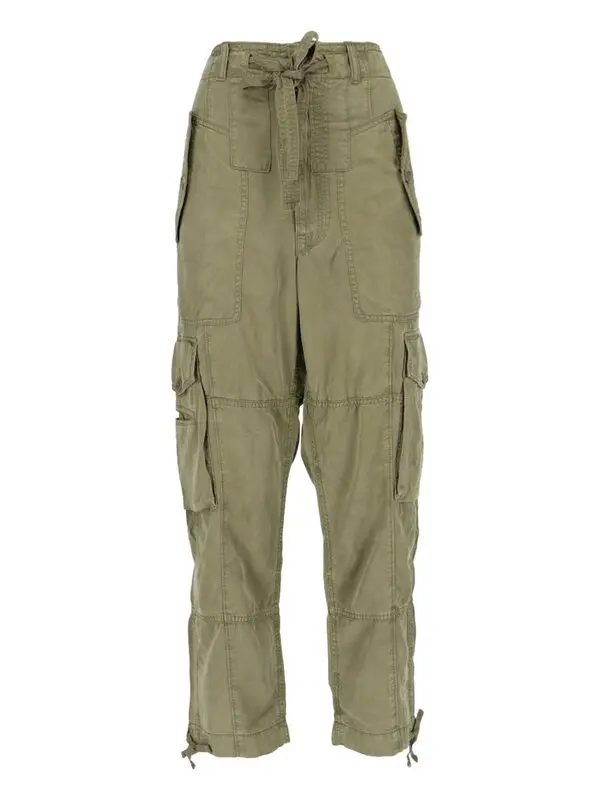 Ralph Lauren Linen-Blend Twill Cargo Trousers In Olive Green 53