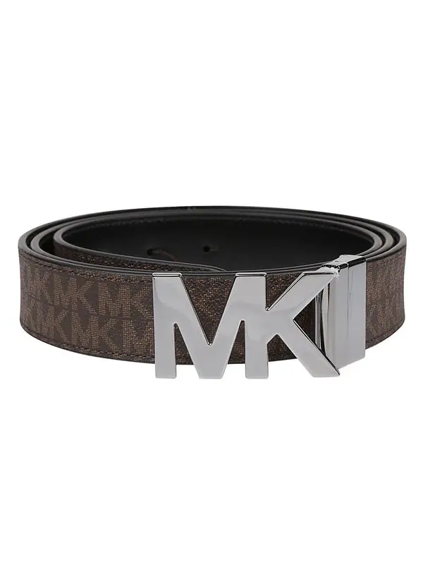 Michael Kors Logo Buckle Reversible Belt - Brown