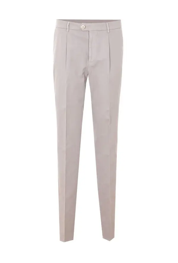 Brunello Cucinelli Cropped Chino Trousers - Beige