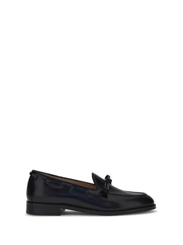 Valentino Garavani Leather Loafers With Vlogo Plaque - Black