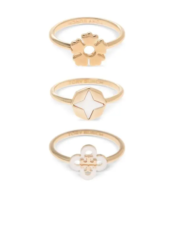 Tory Burch Bijoux Set Of Three Rings - Gold