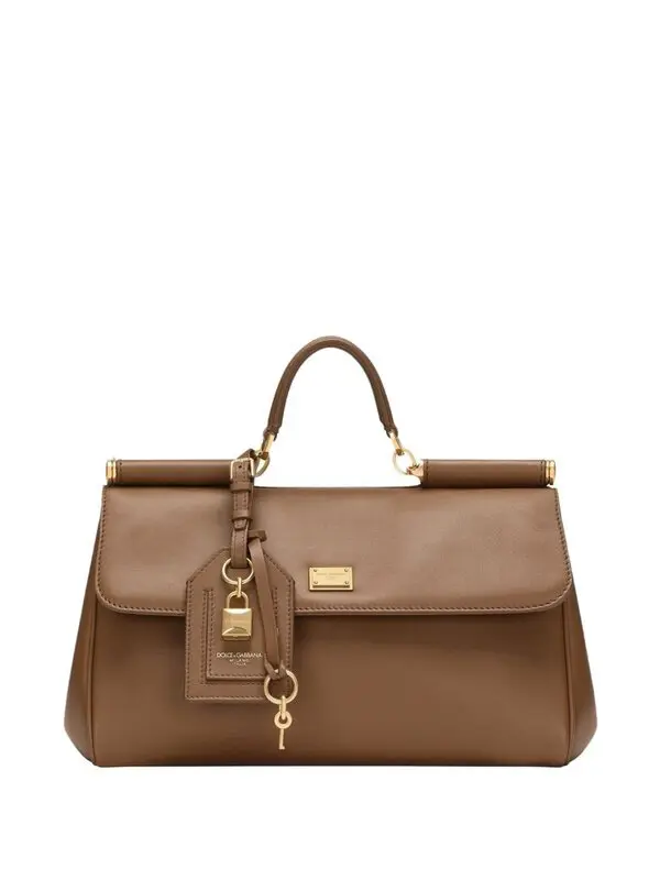 Dolce & Gabbana Foldover Top Handle Bag - Brown