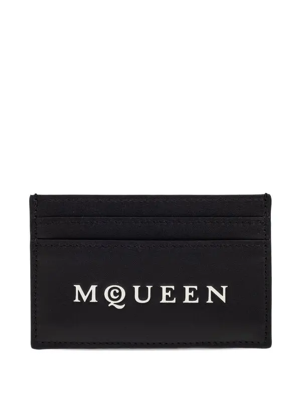 Alexander McQueen Leather Cardholder - Nero E Grigio