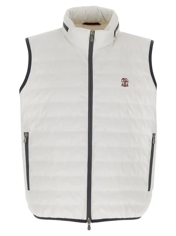 Brunello Cucinelli Logo Vest - White