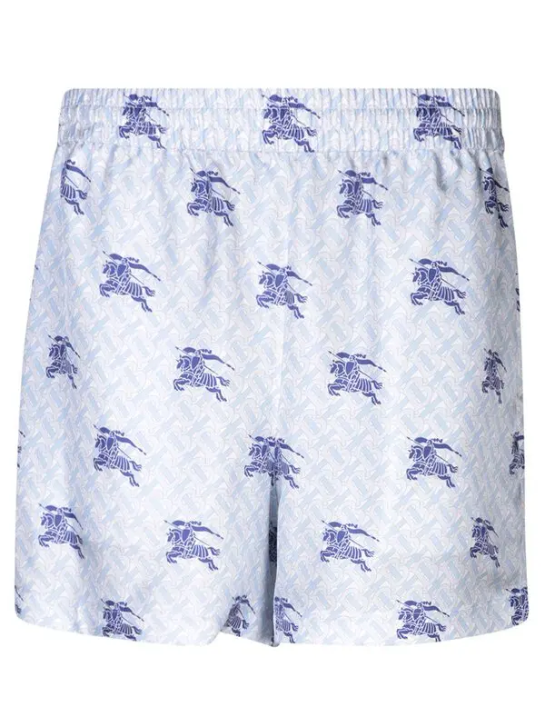 Burberry Silk Shorts - Blue