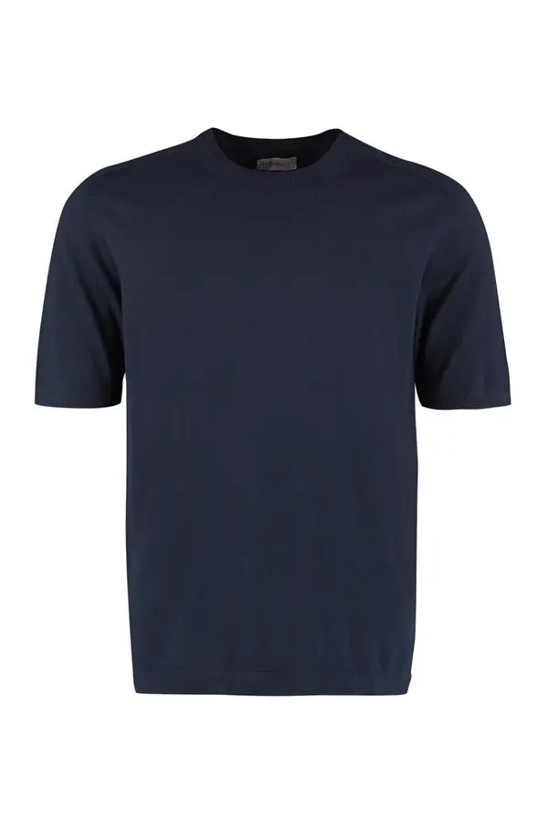 THE (ALPHABET) The Cotton Knit T-shirt - Blue