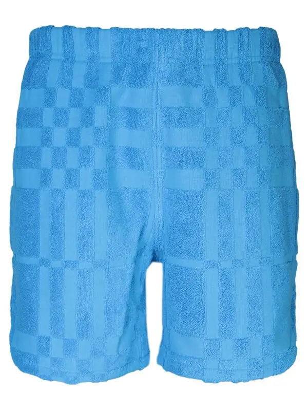 Burberry Check Motif Terry Shorts - Blue